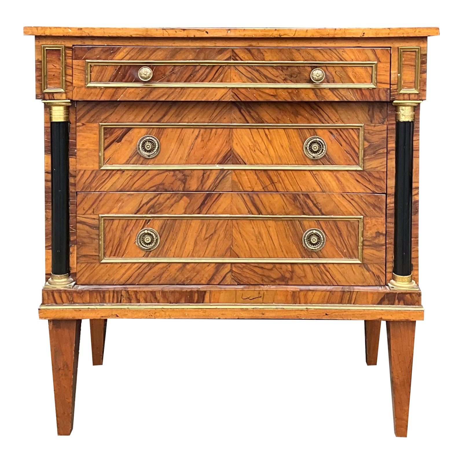 1950s Italian Neo-Classical Style Walnut Chest / Commode / Side Table ...