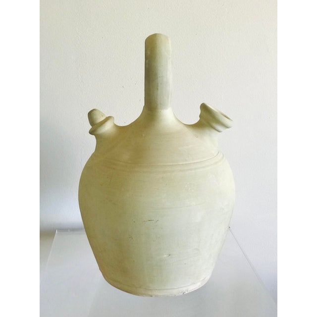 20th Century Spanish White Earthenware Botijo | Chairish
