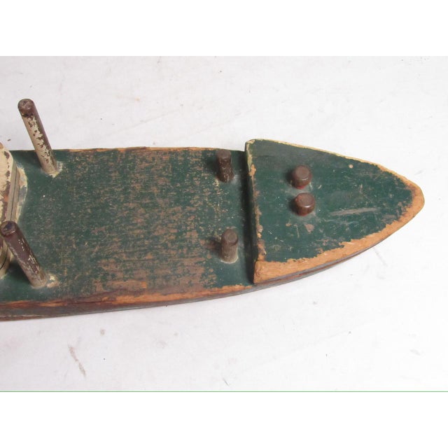 Folk Art Wood Ship Model | Chairish