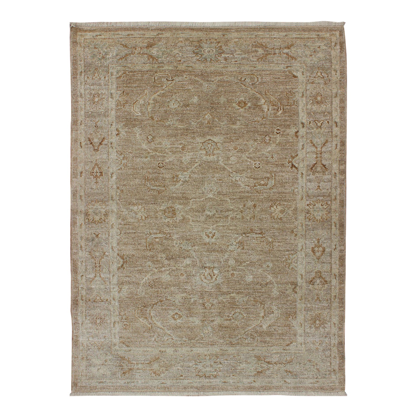 Angora Oushak Turkish Rug in Warm Colors by Keivan Woven Arts 4'1 X 5'8 ...