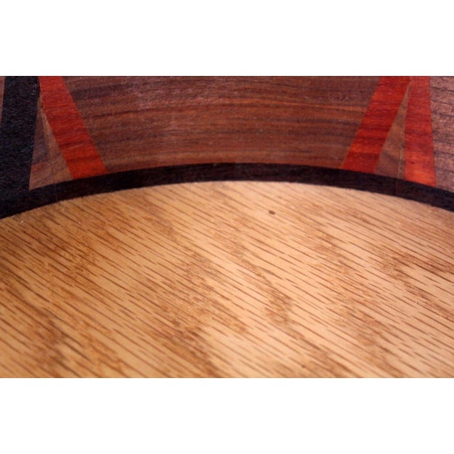 Modern Walnut, Mahogany, & Wenge Wood Triangle MCM Design Bowl Signed ...
