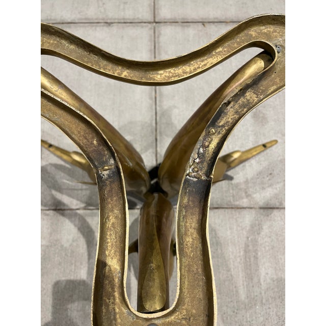 Midcentury Brass Marlin Base Nautical Coffee Table | Chairish