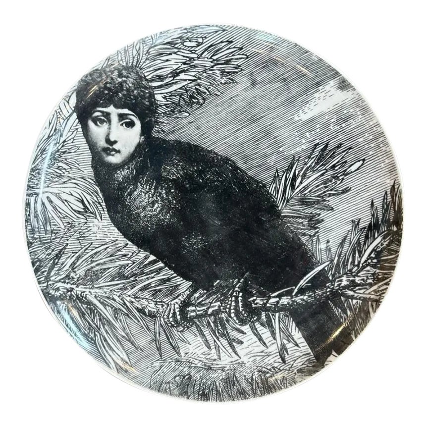 1950s Piero Fornasetti Decorative Plate Featuring the Head of Italian ...