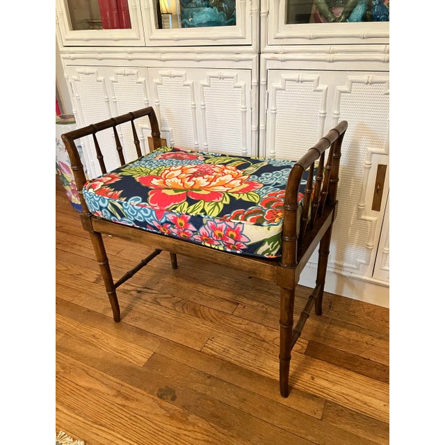 1960s Baker Faux Bamboo Bench | Chairish