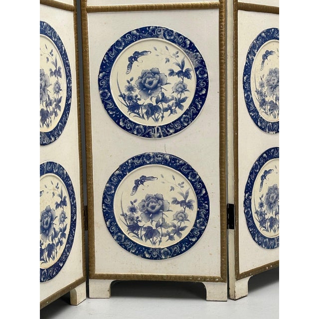 Italian, Chinoiserie, Room Dividers, Screens, Blue and White, Floral ...
