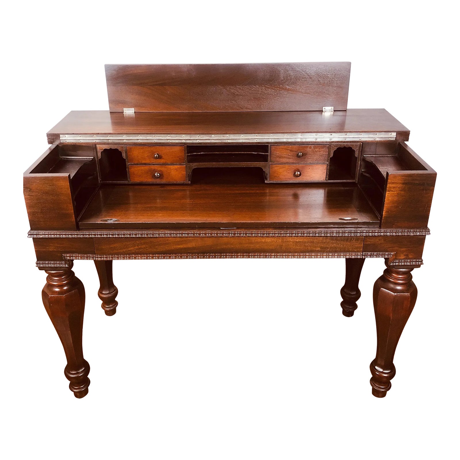 h.e. Shaw Grand Spinet Writing Desk: A Scholar's Sanctuary | Chairish