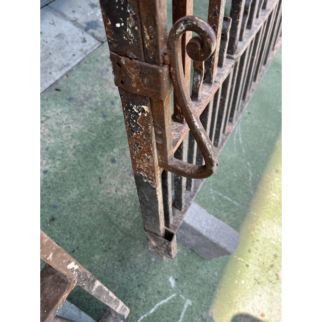 1920s Oversized Gothic Driveway Gates in Solid Iron - Set of 2 | Chairish