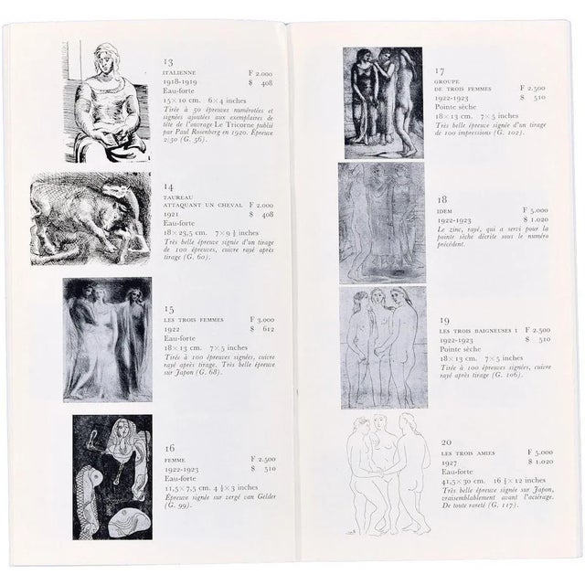 Picasso. 60 Ans de Gravures - Vintage Catalogue with Original Linocut ...