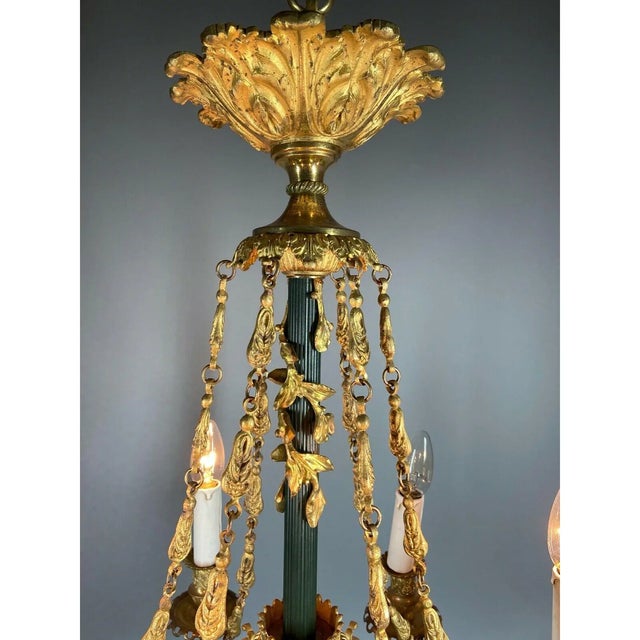 1880's French Louis XVI Bronze Chandelier | Chairish