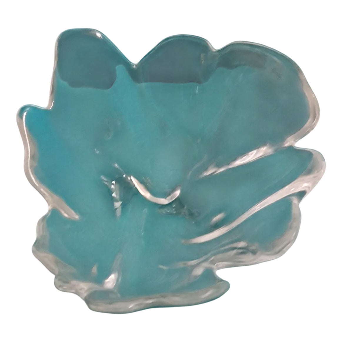 Asymmetrical Flower Shaped Crystal Bowl from Royal Copenhagen | Chairish