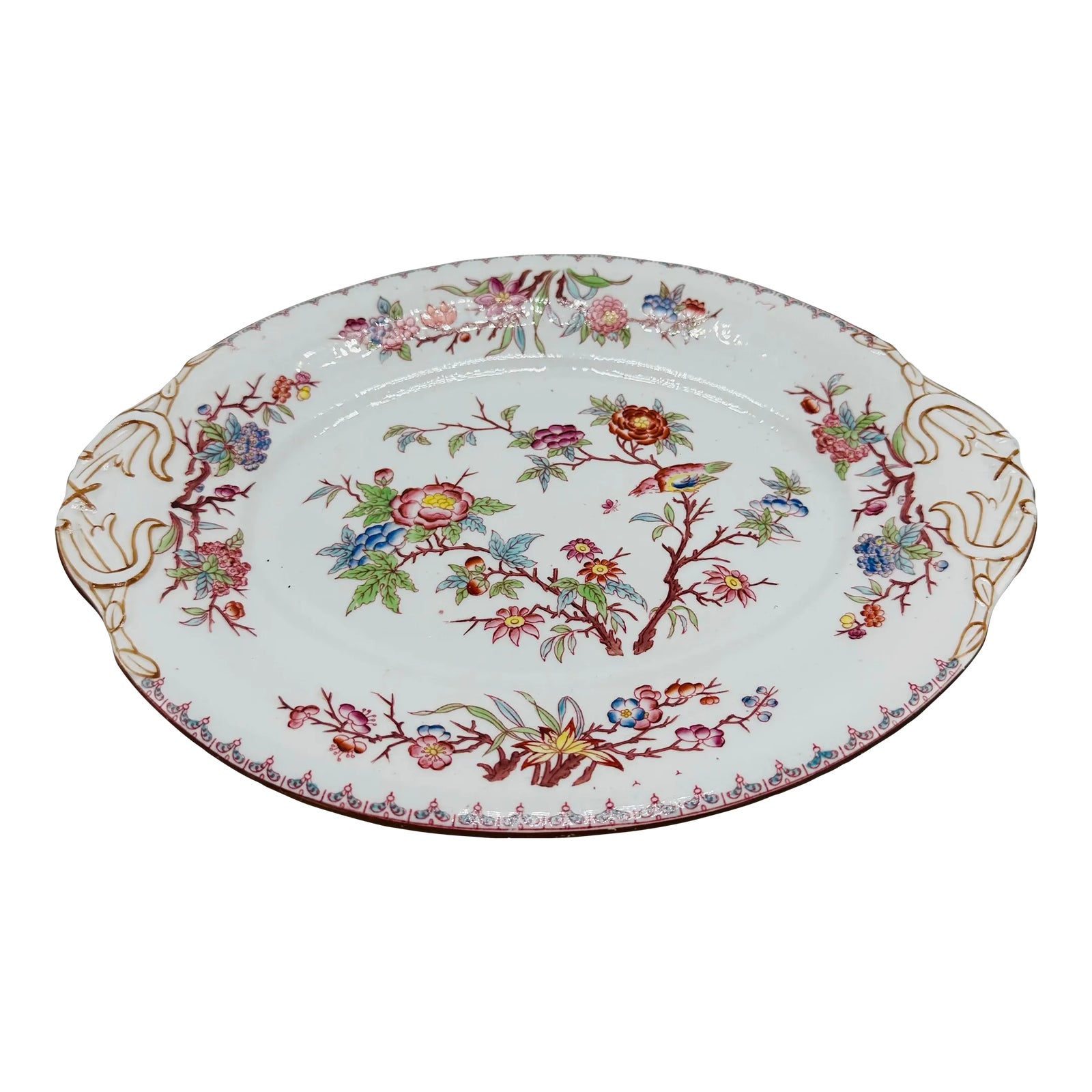 Antique Ceramic Serving Plate | Chairish