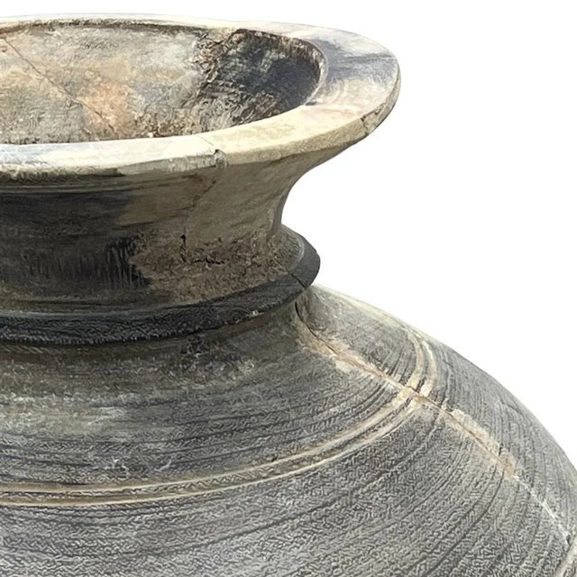 Vintage Round Wooden Vessel | Chairish