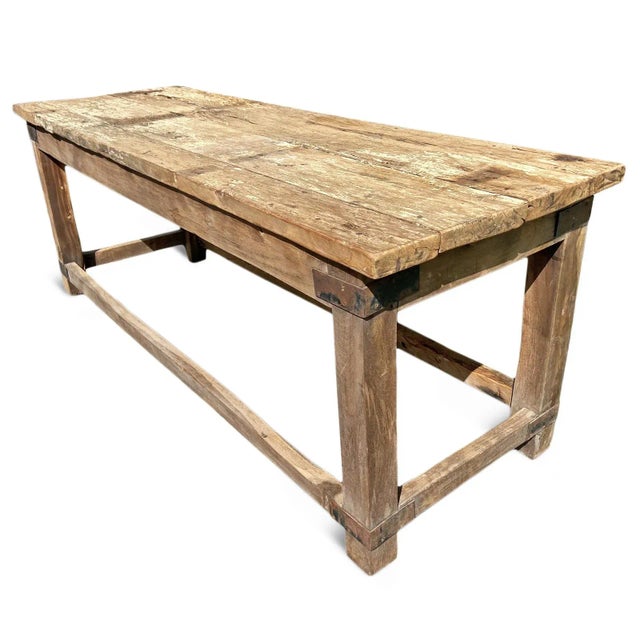 Mid 20th Century Vintage Old India Work Counter Table Chairish