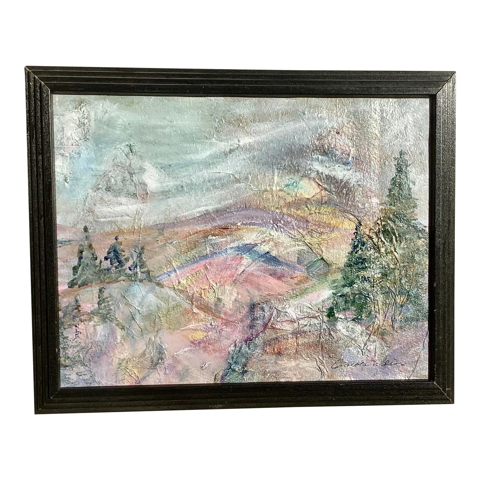 Mid Century German Expressionist Landscape Oil Painting | Chairish