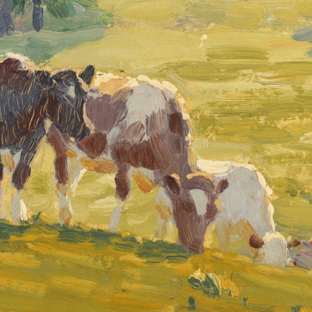 Edward Charles Volkert Pastoral Landscape Painting, Circa 1900 | Chairish