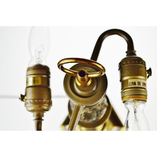 Vintage Brass Double Socket Stiffel Table Lamp | Chairish