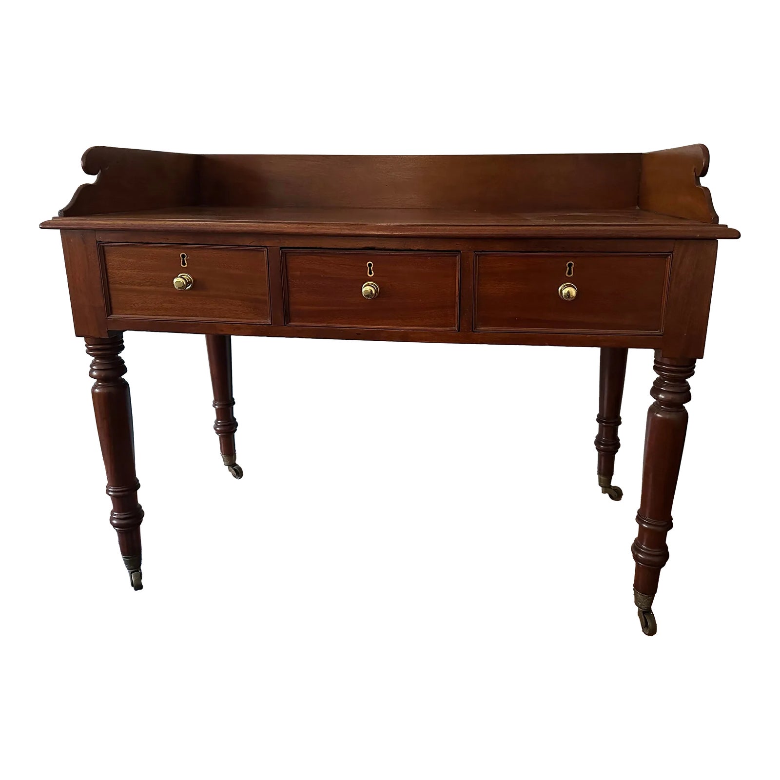 Mid 19th Century Antique Victorian Mahogany Sideboard, Bronze Casters ...