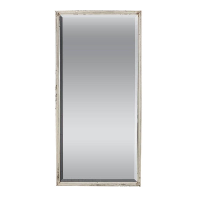 French White Framed Beveled Mirror | Chairish