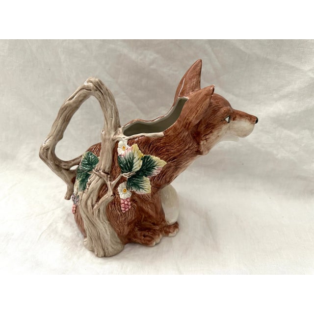 1990 Fitz and Floyd Fox Pitcher | Chairish