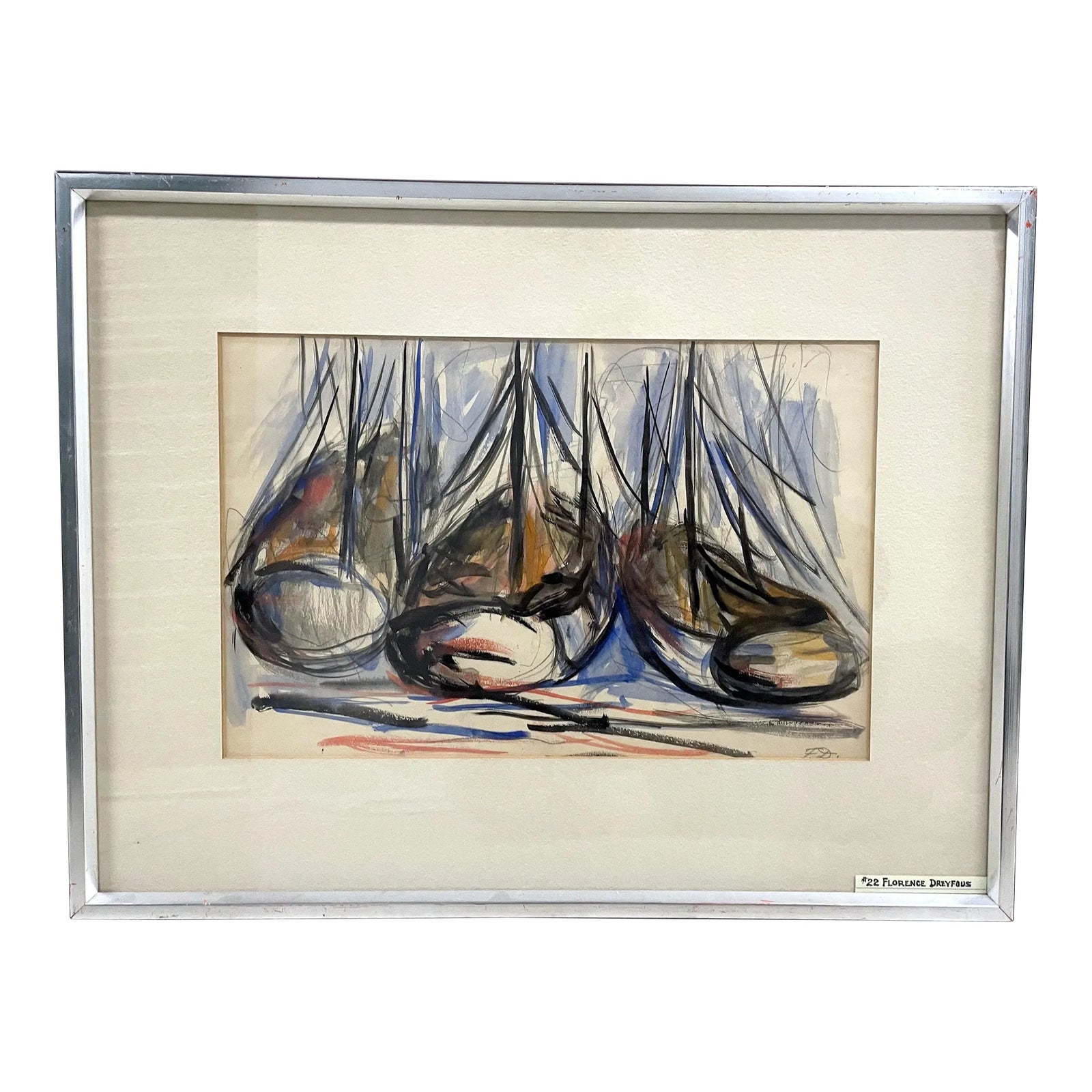 Vintage Original Nautical Abstract Watercolor Painting by Florence ...