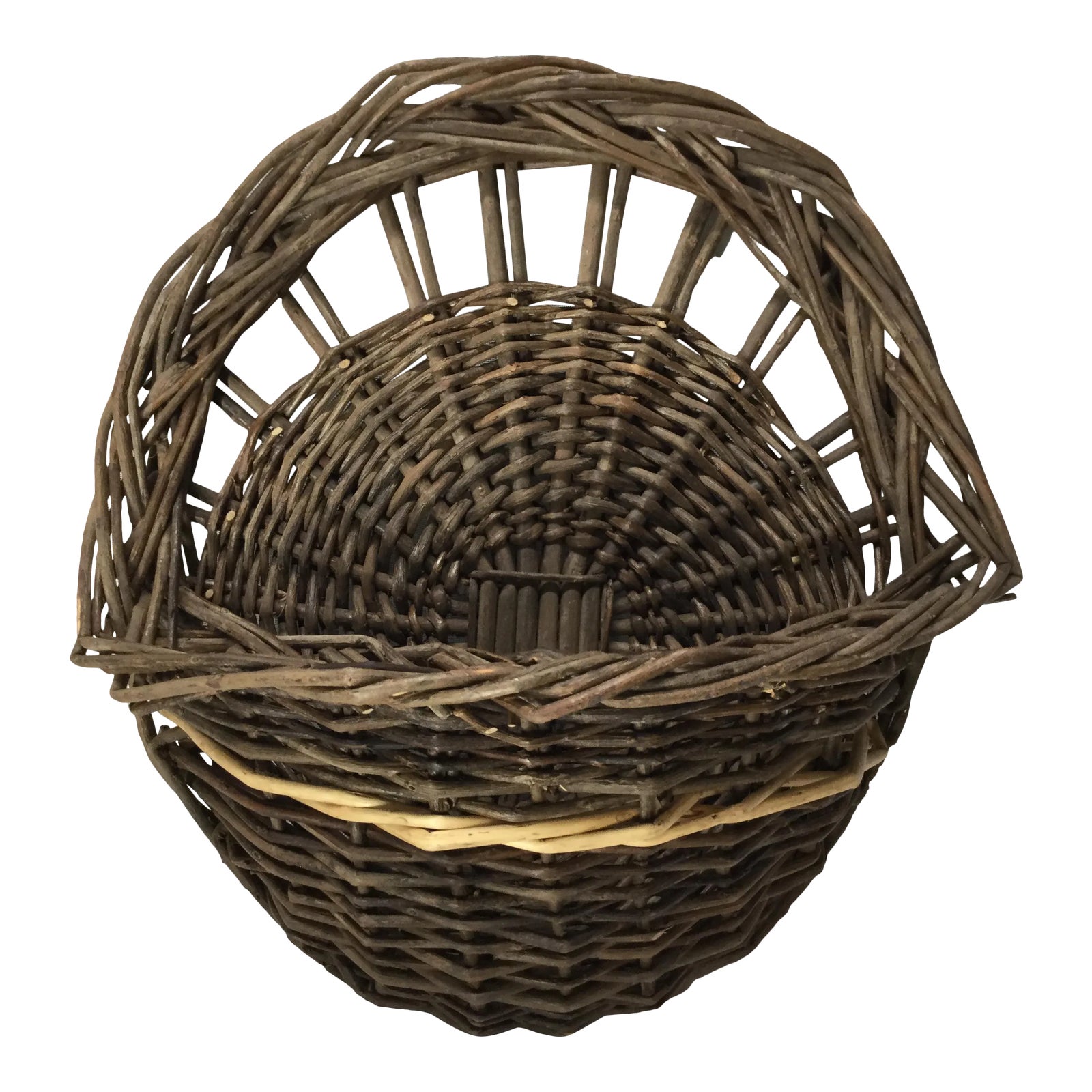 Fall Trend-Rustic Euro: Chic Vintage Wicker Wall Basket | Chairish