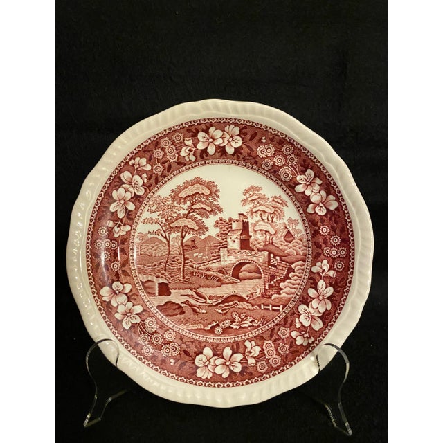 Mid-20th Century Spode “Pink Tower” Design English Transferware Salad ...