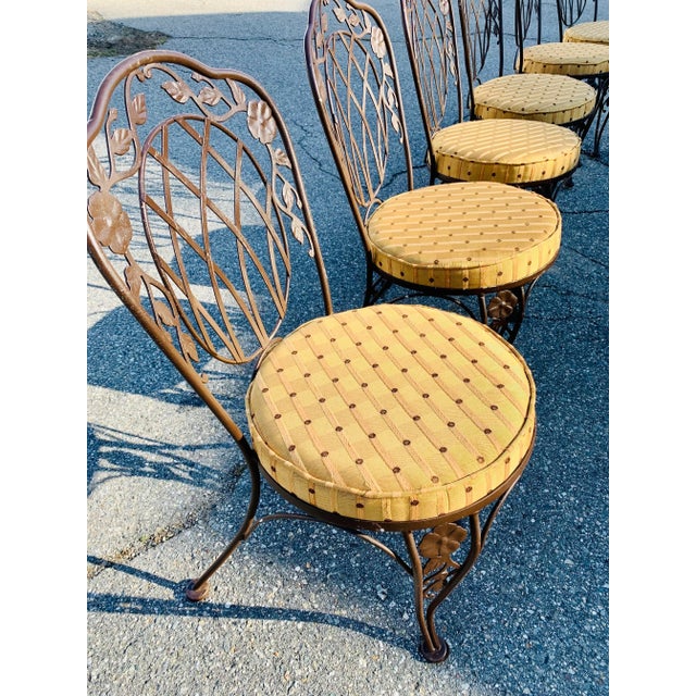 A Set of 6 Vintage Wrought Iron Dining Chairs | Chairish