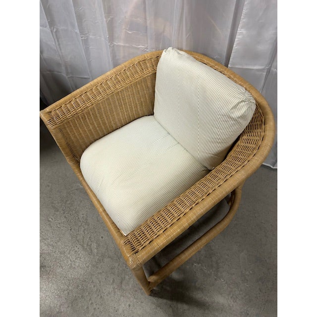 20th Century Jay Spectre Wicker Basket Chair for Century | Chairish
