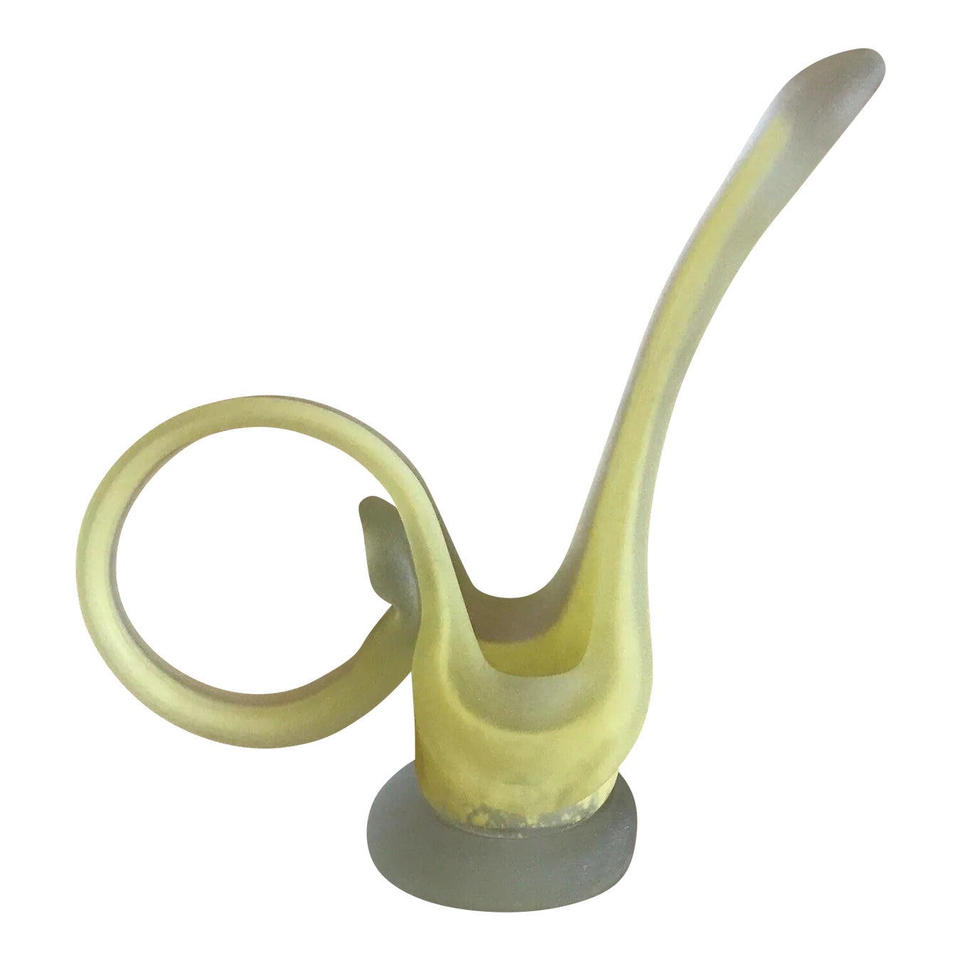 Diamex Yellow Stretched Satin Frosted Czech Art Glass Candlestick With ...