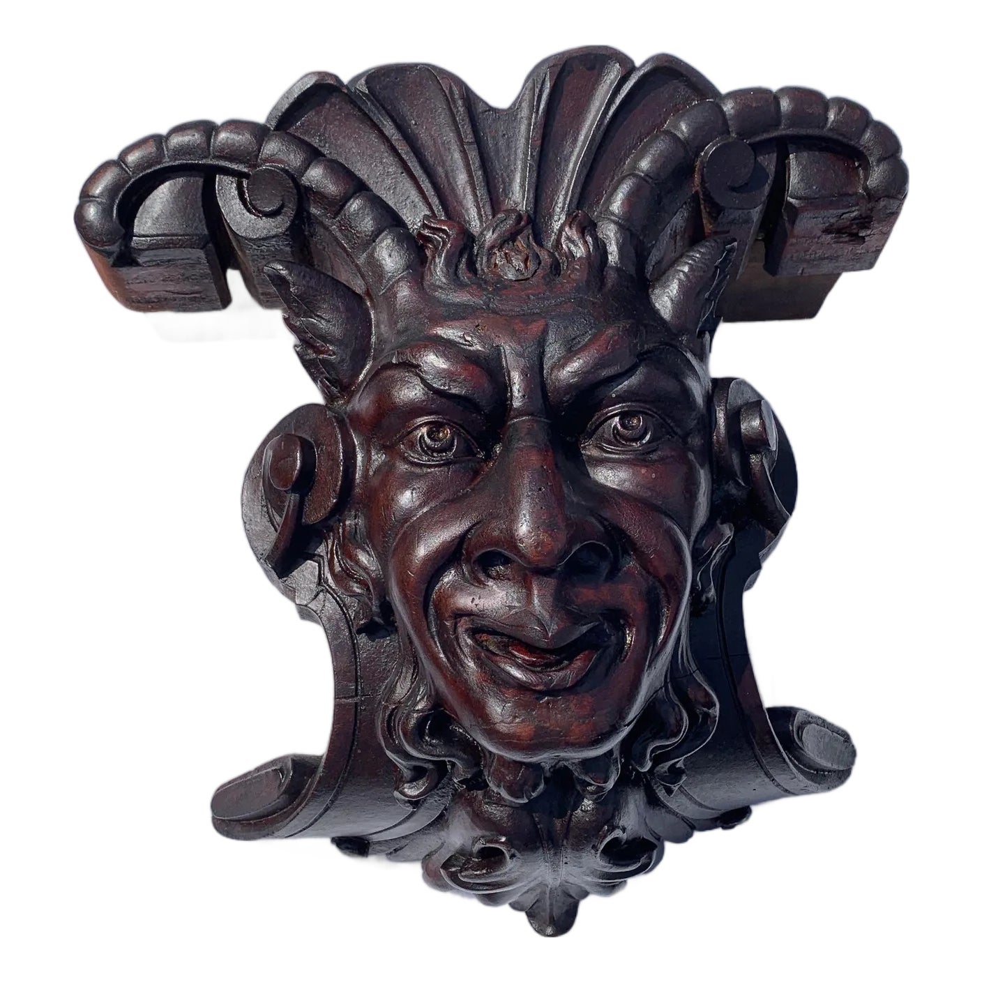 Late 19th Century Antique Victorian Satyr Carved Wooden Wall Shelf ...