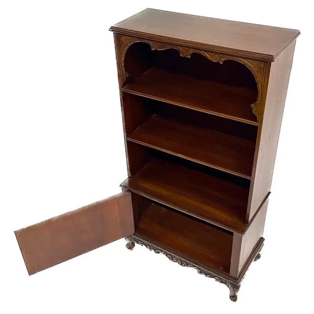 Vintage Carved Bookcase Cabinet | Chairish