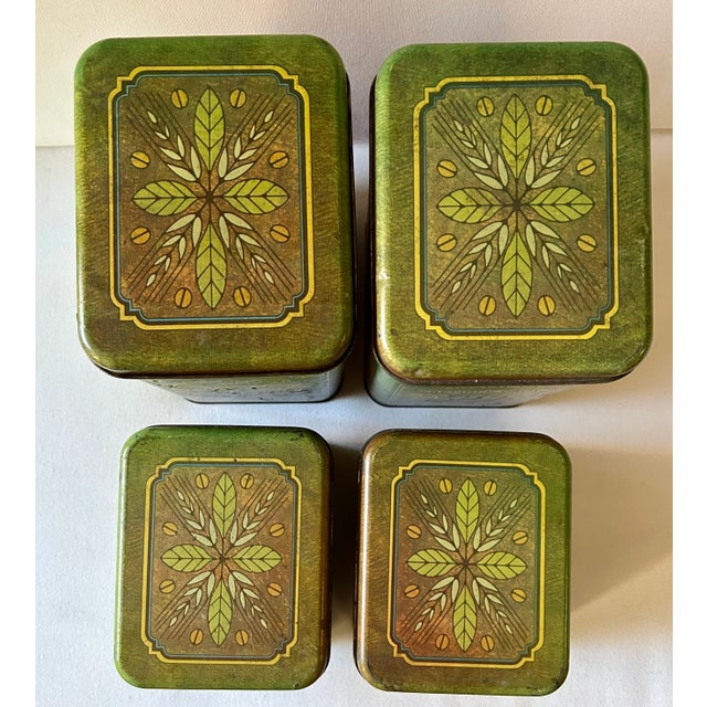 1970's Americana Cheinco Stackable Tin Kitchen Canisters, Set of 4 ...