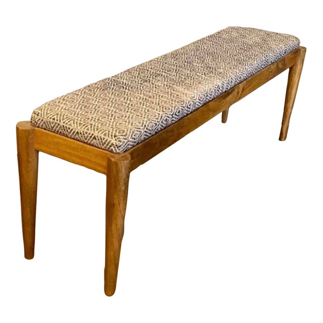 Mid Century Modern Style Wooden Bench | Chairish