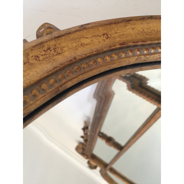 Louis XVI Gilt Oval Mirror With French Bow Swag | Chairish
