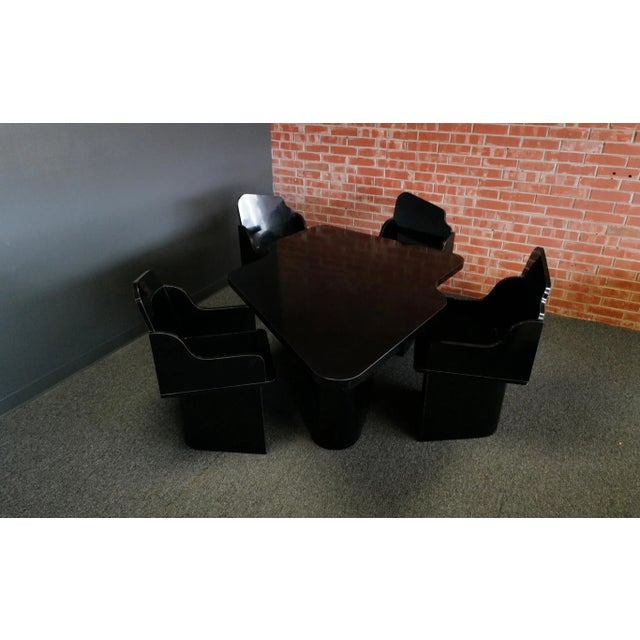 Modern Art Dining Table and Chairs - Set of 5 | Chairish