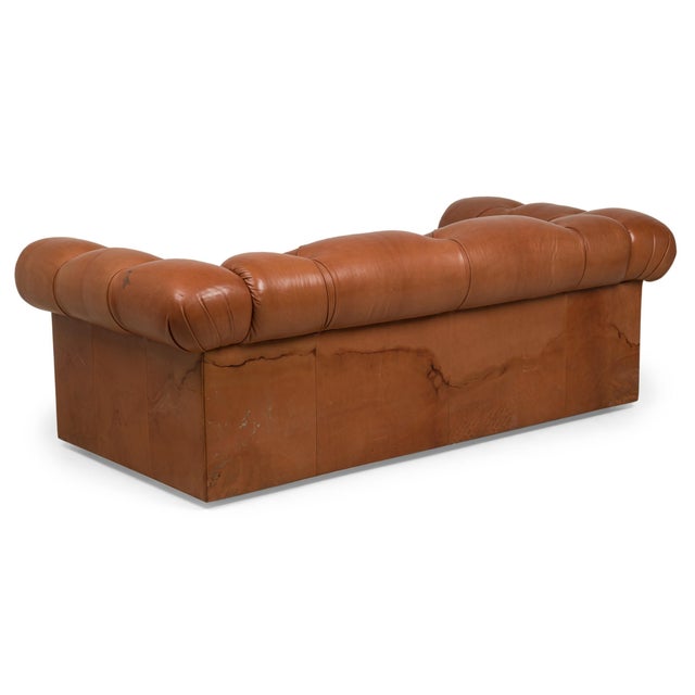 J Robert Scott American Mid-Century Tufted Brown Leather Chesterfield ...