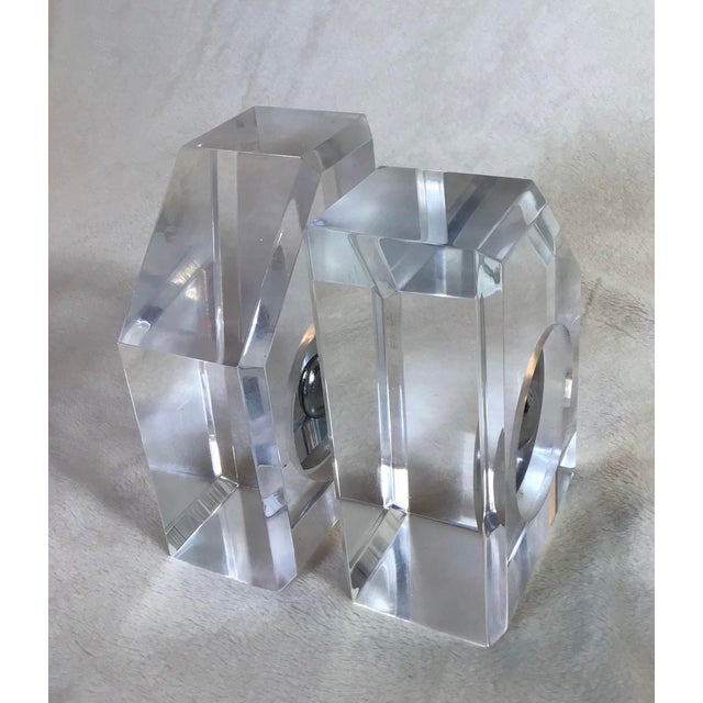 1970s Ritts Astrolite Style Modern Abstract Lucite Bookends - a Pair ...