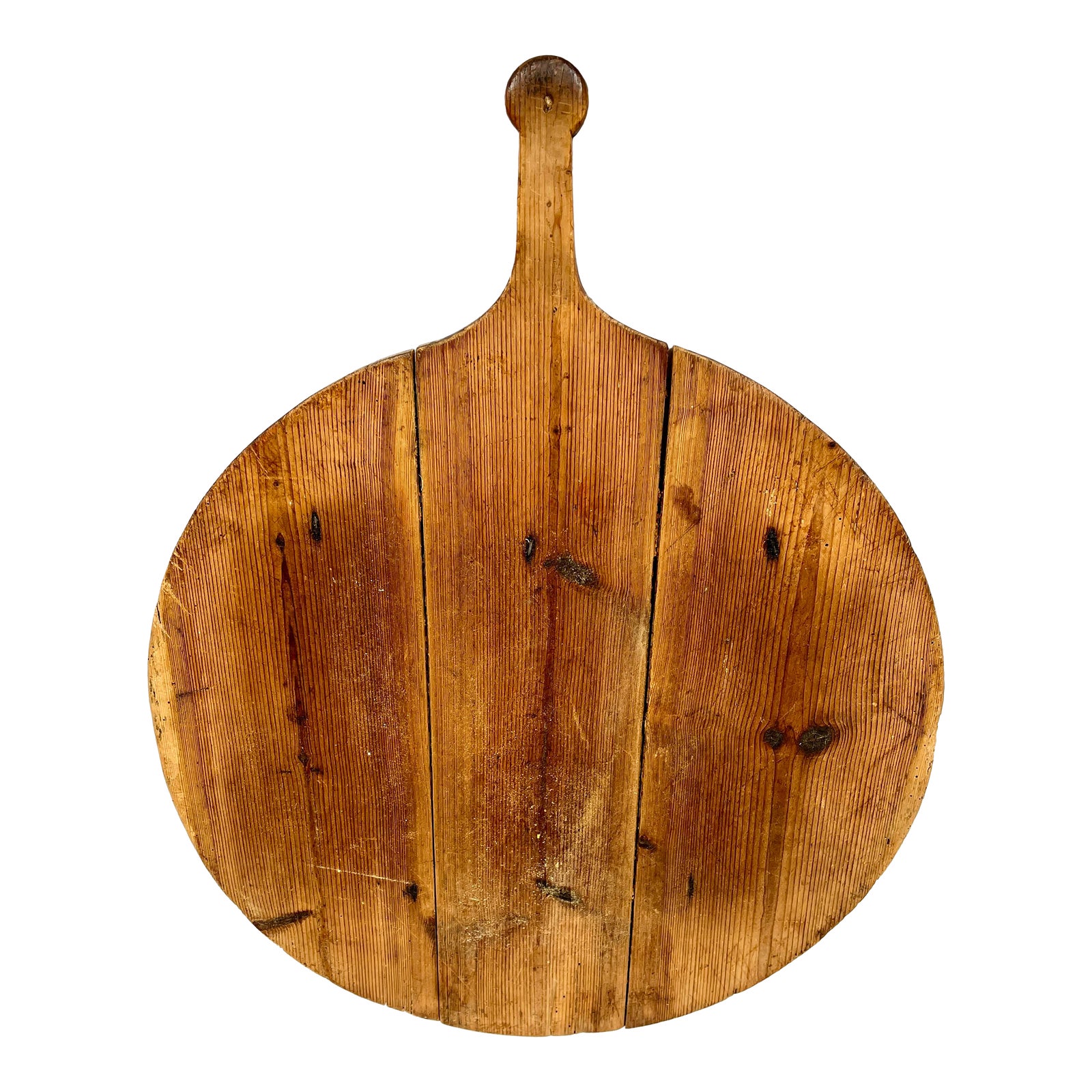 Early 1900s Large Round German Bread Board | Chairish