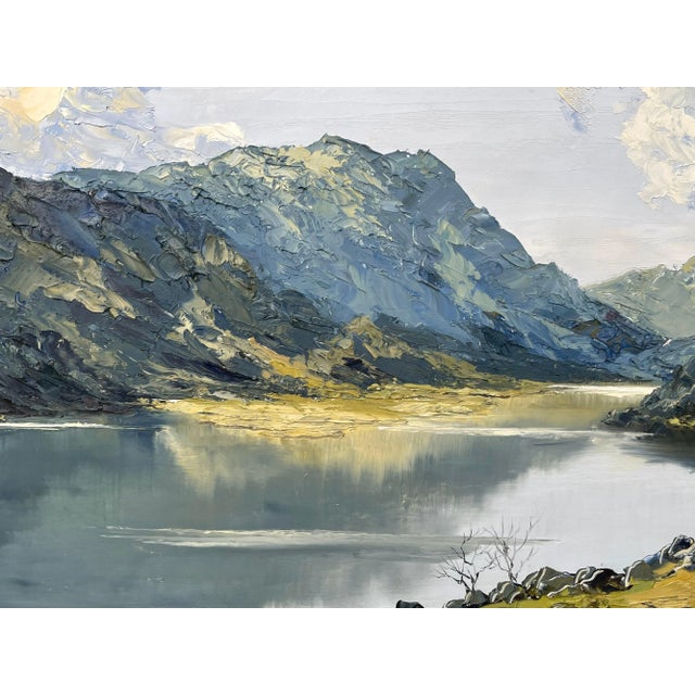 Charles Wyatt Warren, Impasto Oil Painting of River Mountain Scene in ...