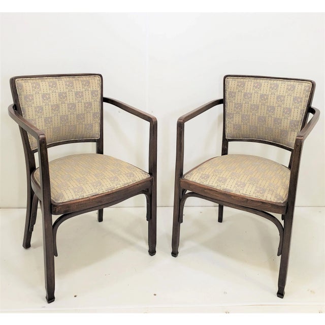 Early 20th Century Original Austrian Secessionist Side Arm Chairs by ...