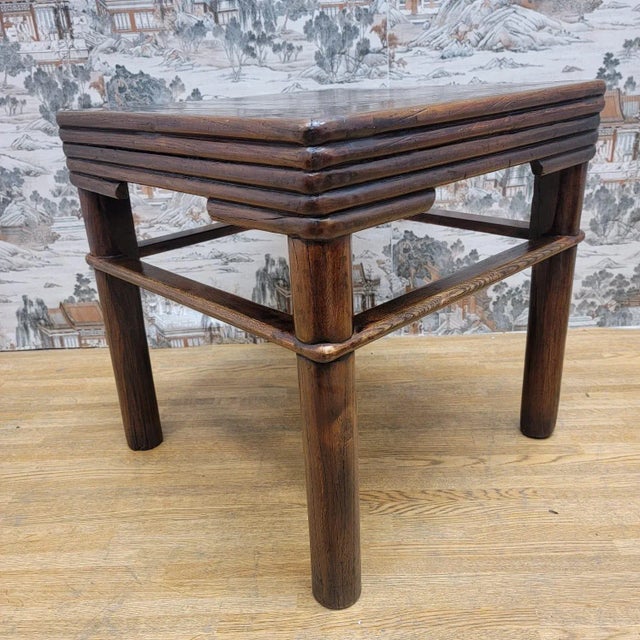 1850s Antique Shanxi Province Pierced Apron Elm Side Table - Pair ...