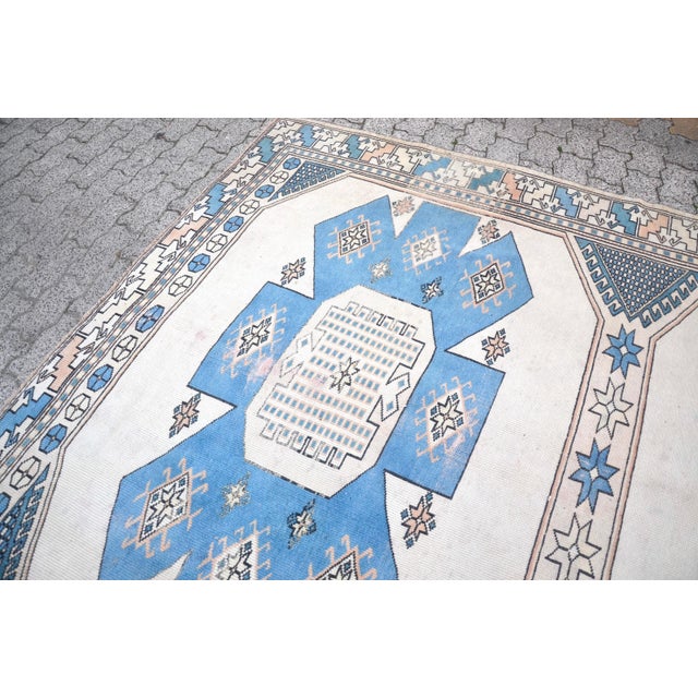 1960s Vintage Turkish Light Blue Rug | Chairish