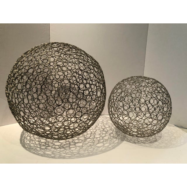 1960’s Vintage Artisan Created Wire Spheres - a Pair | Chairish