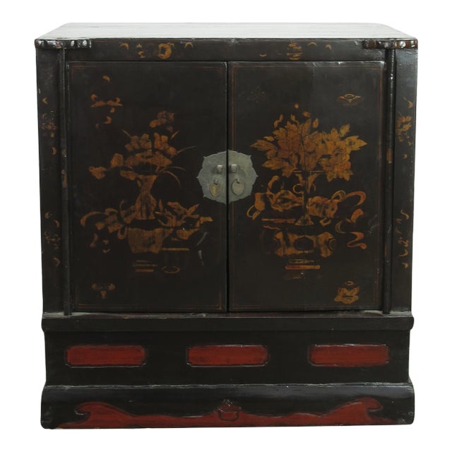 Hand Painted Antique Chinese Cabinet | Chairish