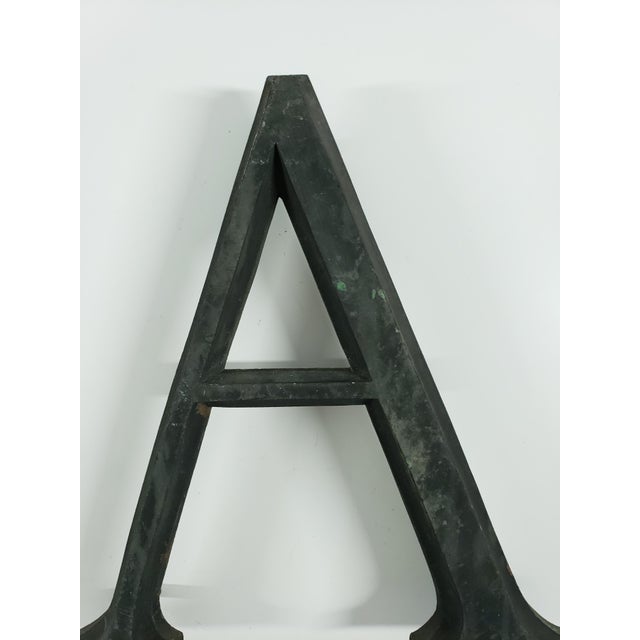 Antique Beveled Edge Cast Aluminum Store Sign Letter a Monogram Initial ...