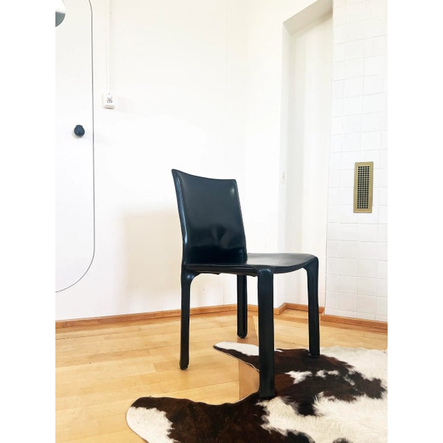 1970s Cassina Cab 412 Chair by Mario Bellini in Black Leather | Chairish