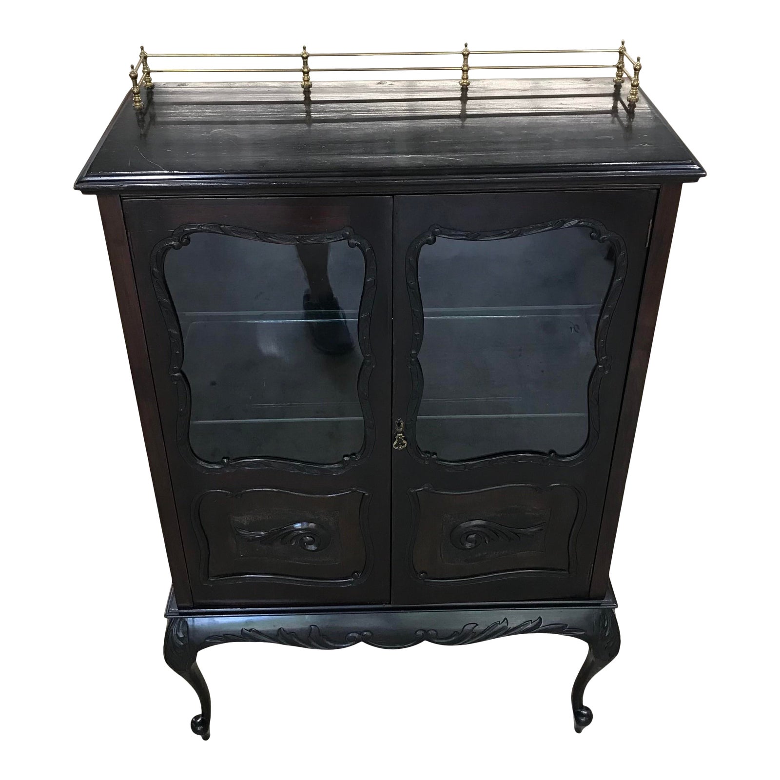 Antique Mahogany Display Case | Chairish