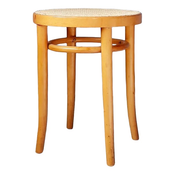 Romanian Bentwood and Rattan Stool, 1960s | Chairish