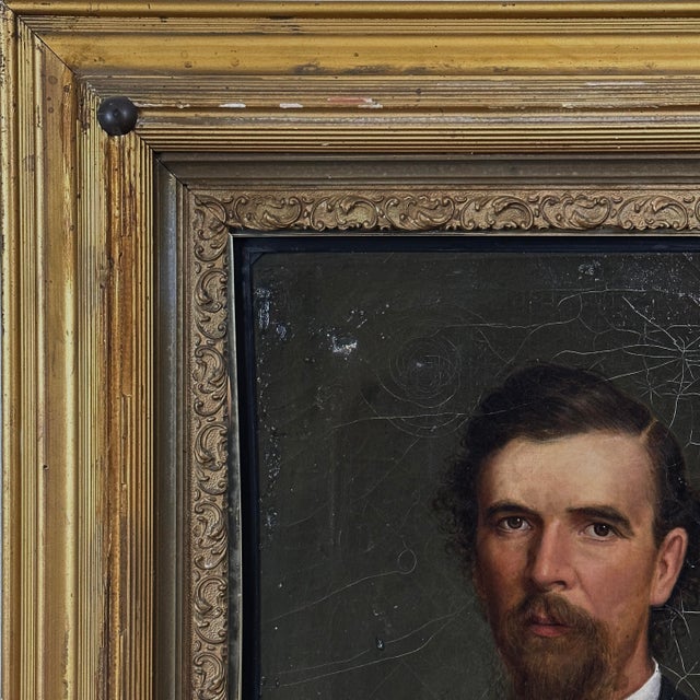 Antique 19th C. Victorian Male Portrait, Signed (Oil on Canvas) | Chairish