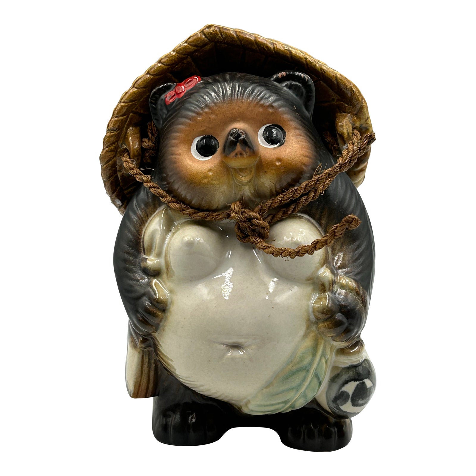 1980s Shigaraki Tanuki Raccoon Dog Female Japanese Removable Hat | Chairish